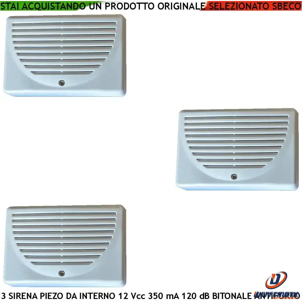 Internal wall burglar siren 3pcs piezo diffuser securvera ss-