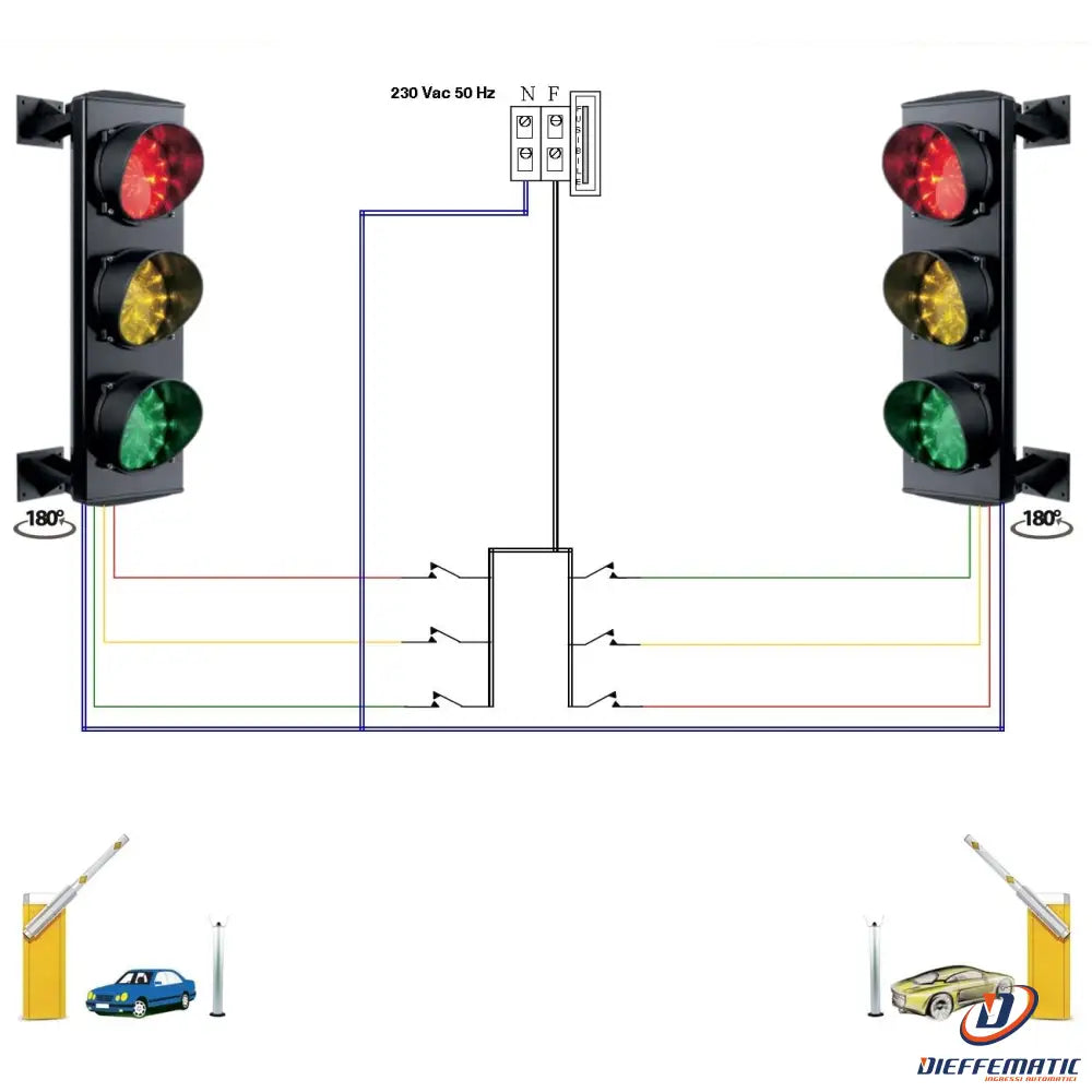 2 semafori 3 luci 6 schede da 24 led rossi gialli verdi securvera sk ...