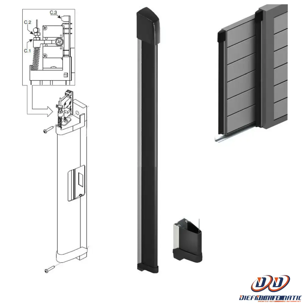 Sensitive edge device safety coast 170 cm mechanical bar for gate