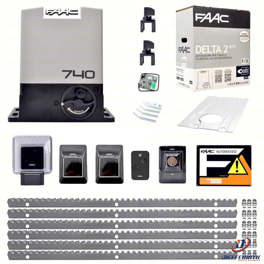Faac delta 2 740 kit 6mt metal rack sliding gate automation dfm