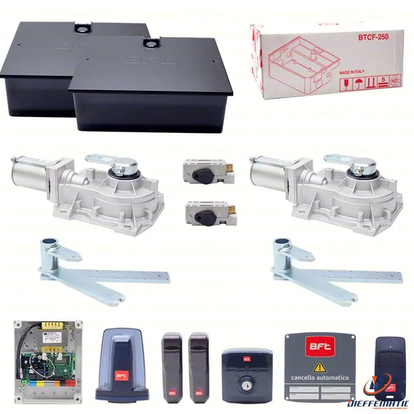 Kit automazione 2 ante per cancelli a battente bft eli ac kit a40 230v