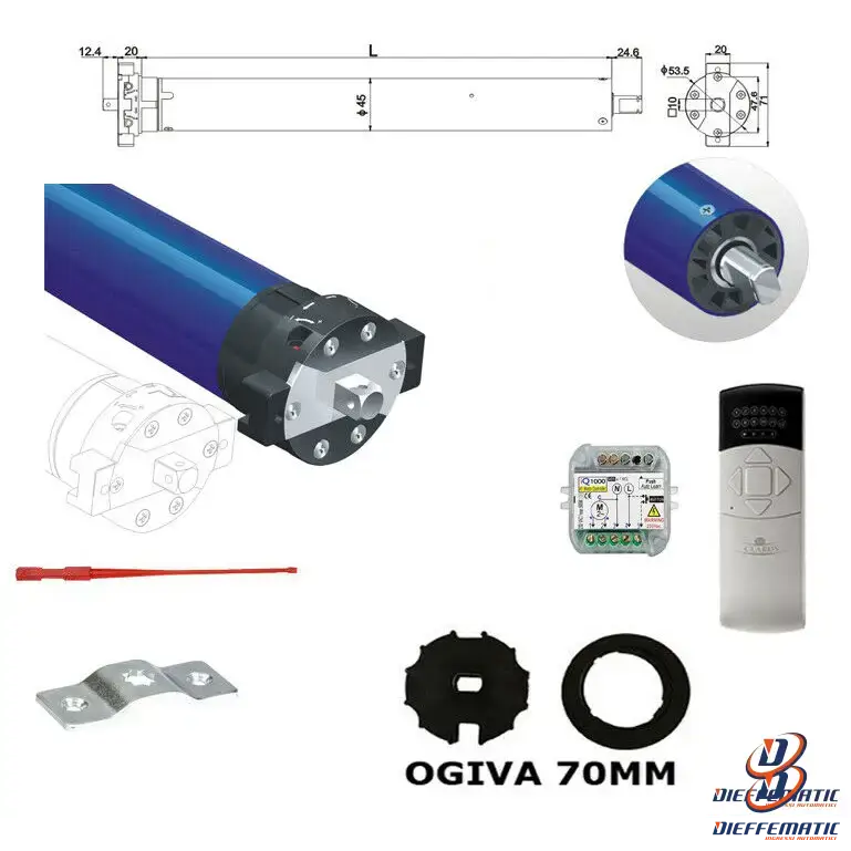 Automation kit for awnings motor 30nm 80kg + control unit + 1 remote