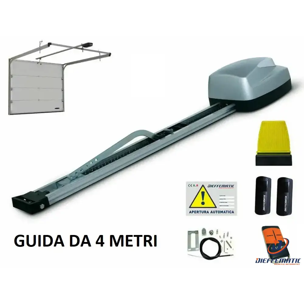 Kit automatisme pour porte sectionnelle avec ressort de guidage 4m ...