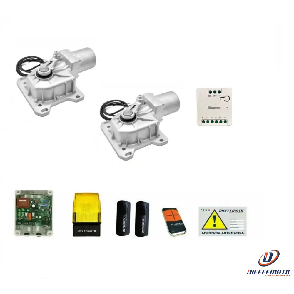 Kit cromo 230v automazione battente interrato 2 ante senza casse smart rele
