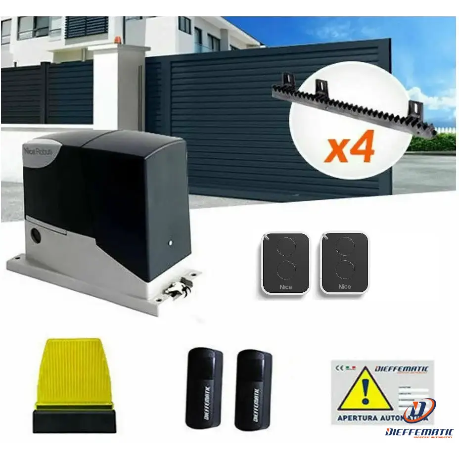 Kit moteur coulissant automatique nice 400kg rd400kce + crémaillère