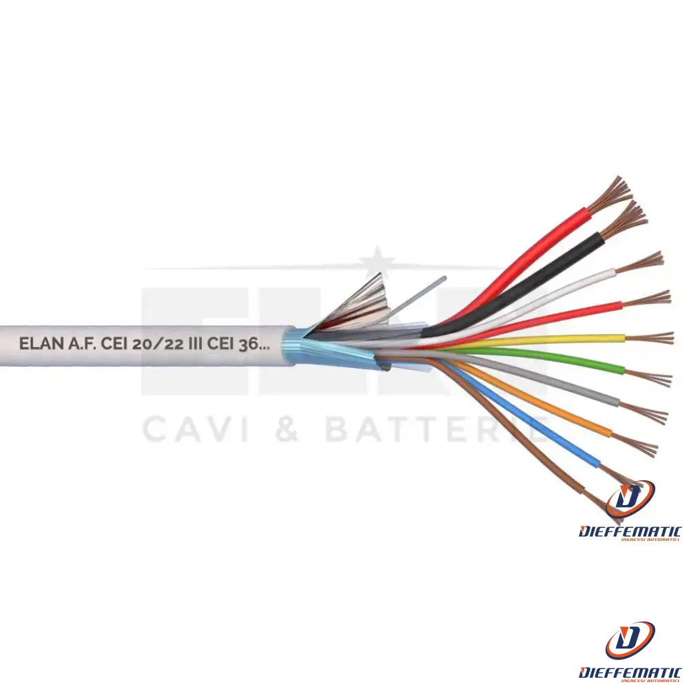 Écheveau câble elan blindé alarme 2x0,75+8x0,22 gaine pvc 027081 100mt