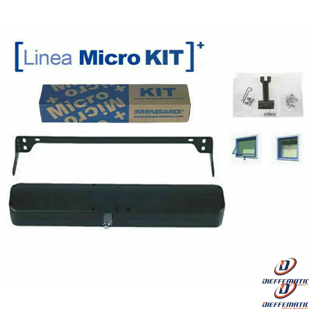 Mingardi Micro+ Kit 2700810 Atuador Elétrico Preto para Janelas Vasistas