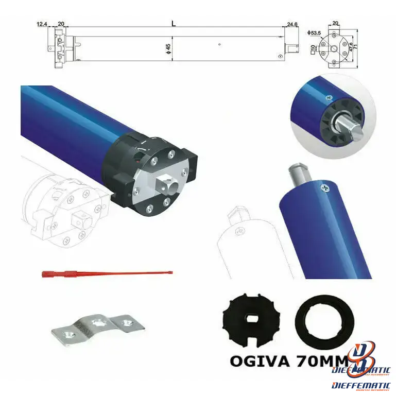 Motor 80kg 30nm 220v 230v automation awnings roller shutter 70 ogive