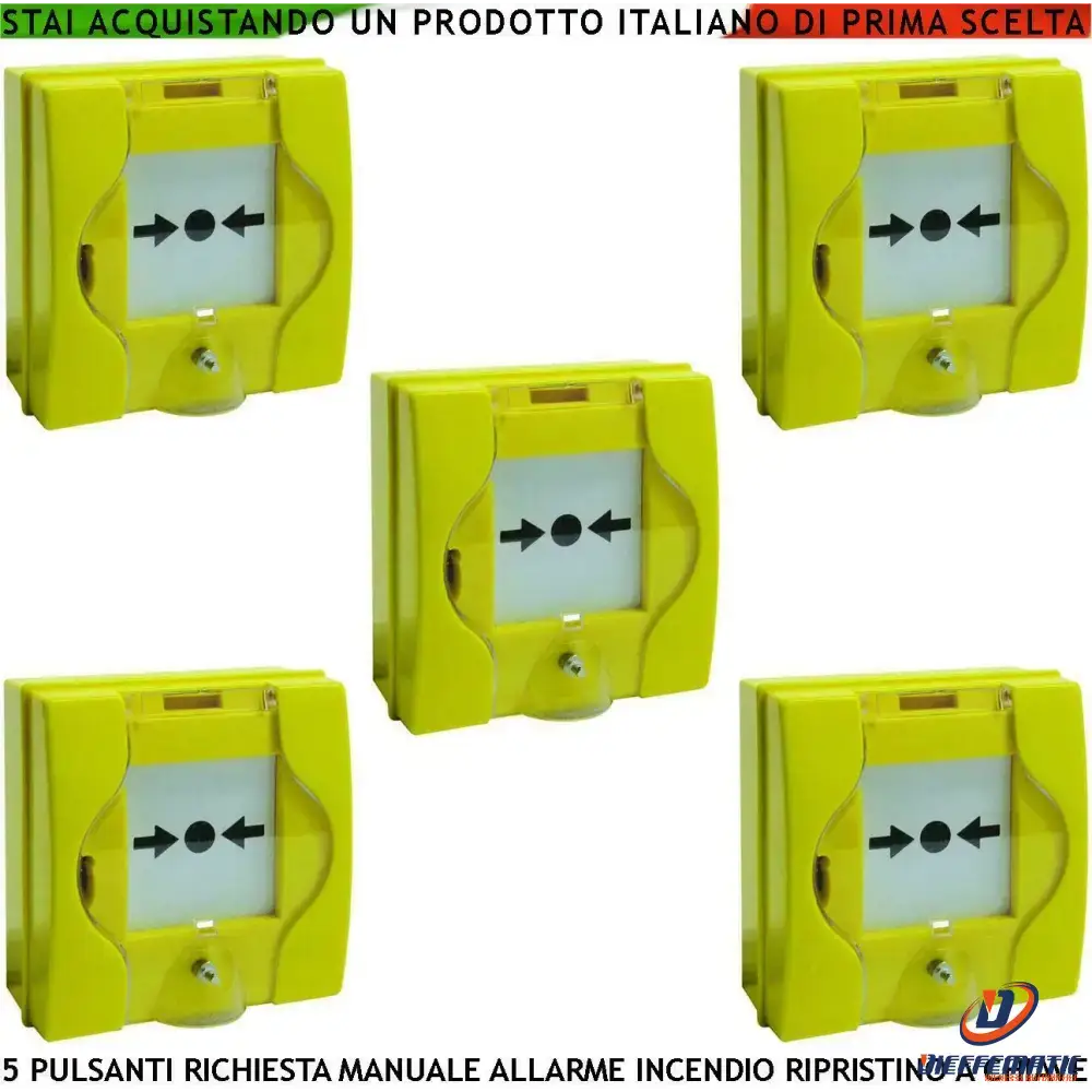 Yellow glass break emergency buttons 5 pieces securvera sf-pagpmngcre