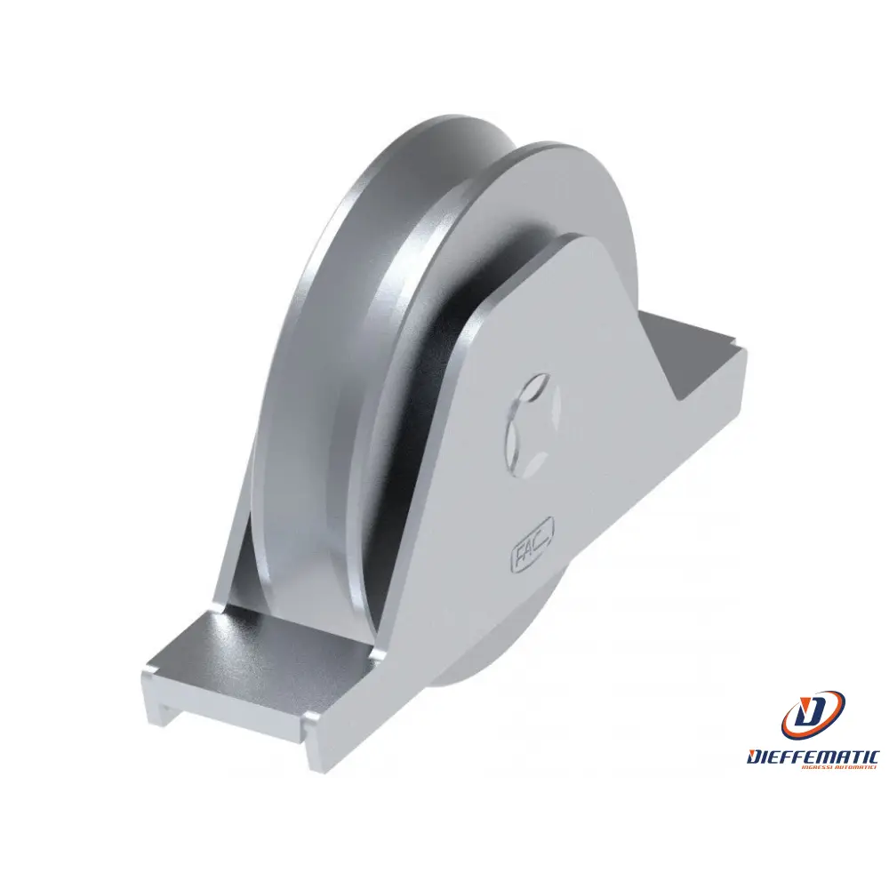 Ruota d.90 gola a v con supporto interno fac 107 va1103.090 automazione