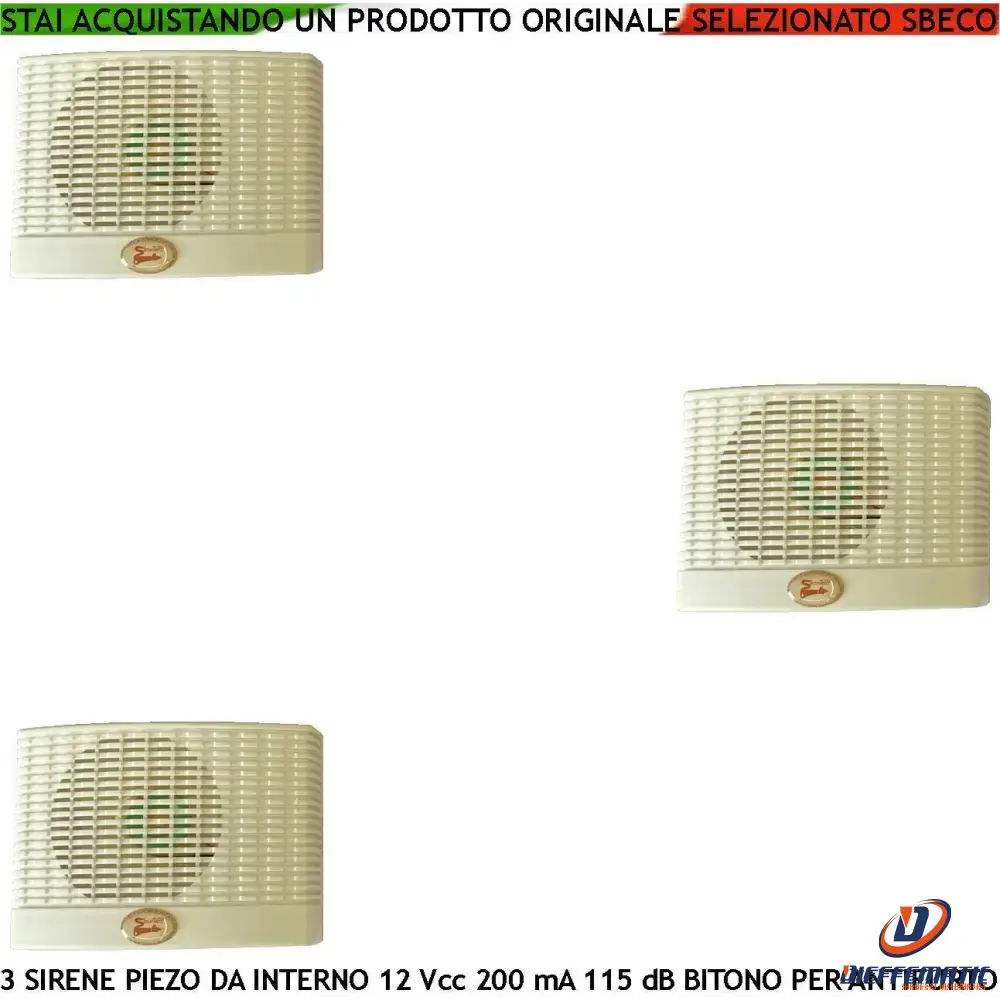 Indoor wall siren 3 pieces piezo diffuser securvera ss-610septspc