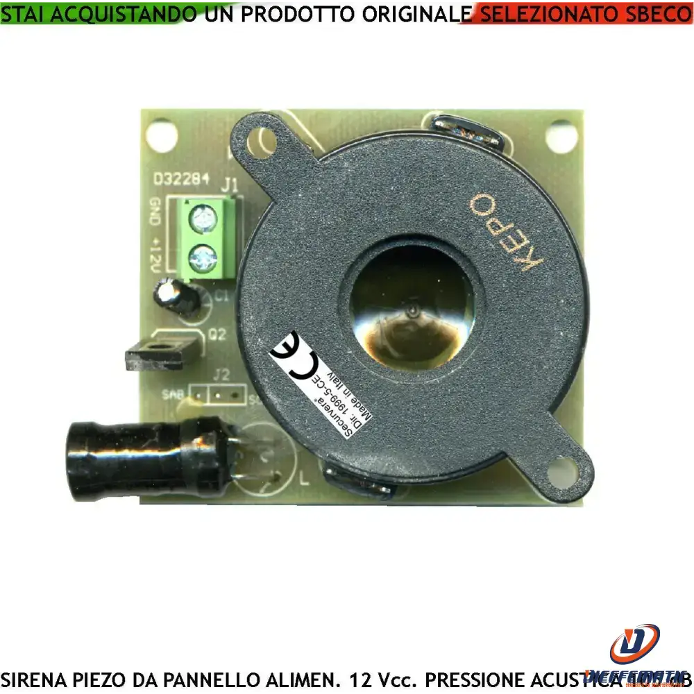 Acoustic piezoelectric siren 105 db 12 vdc securvera ss-spisbpucsa