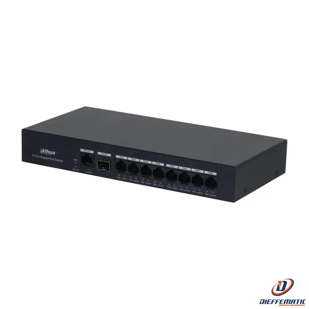 Switch layer 2 unmanaged 10 ports dahua pfs3110-8gt-65 surveillance