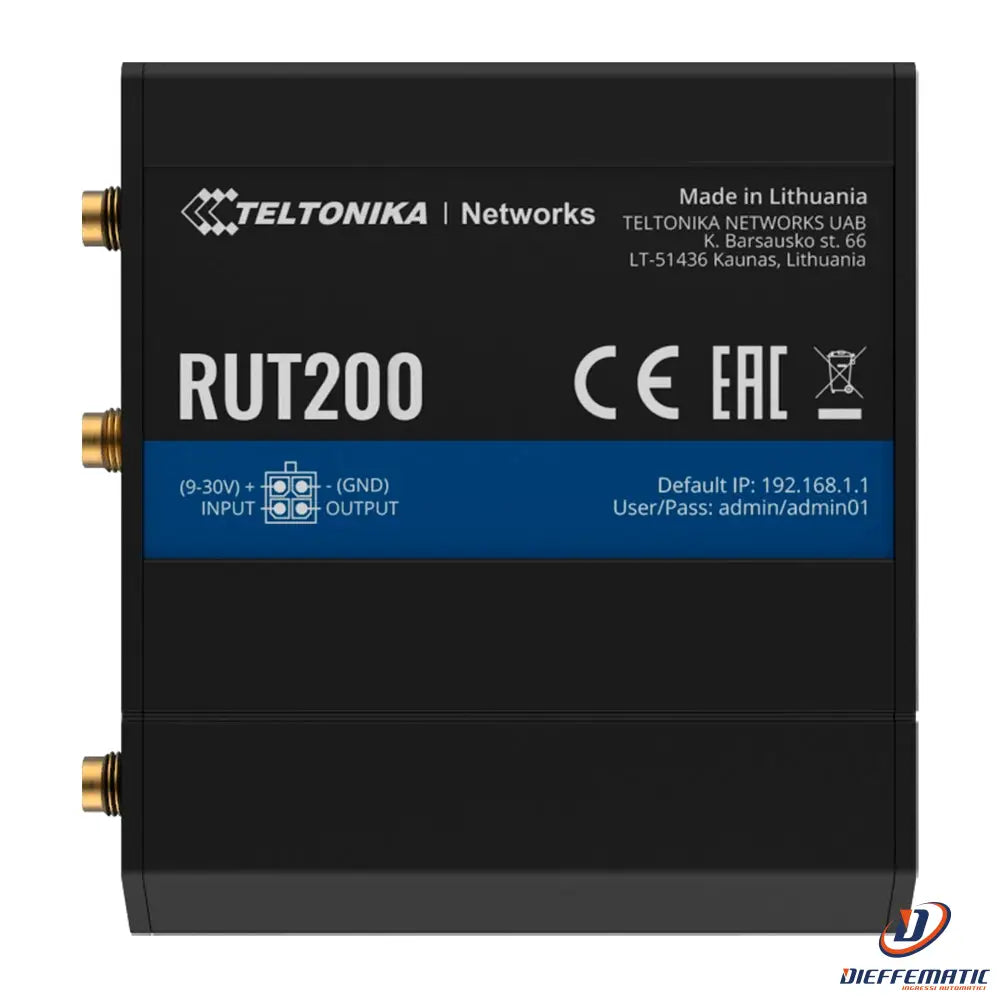 Teltonika tk-rut200 router 4g industriale - dieffematic