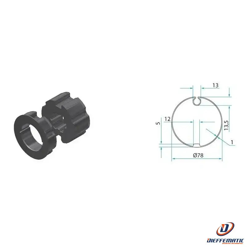 Tm2 45 adapter for round pipe 78mm with ogive faac a4505_0521s