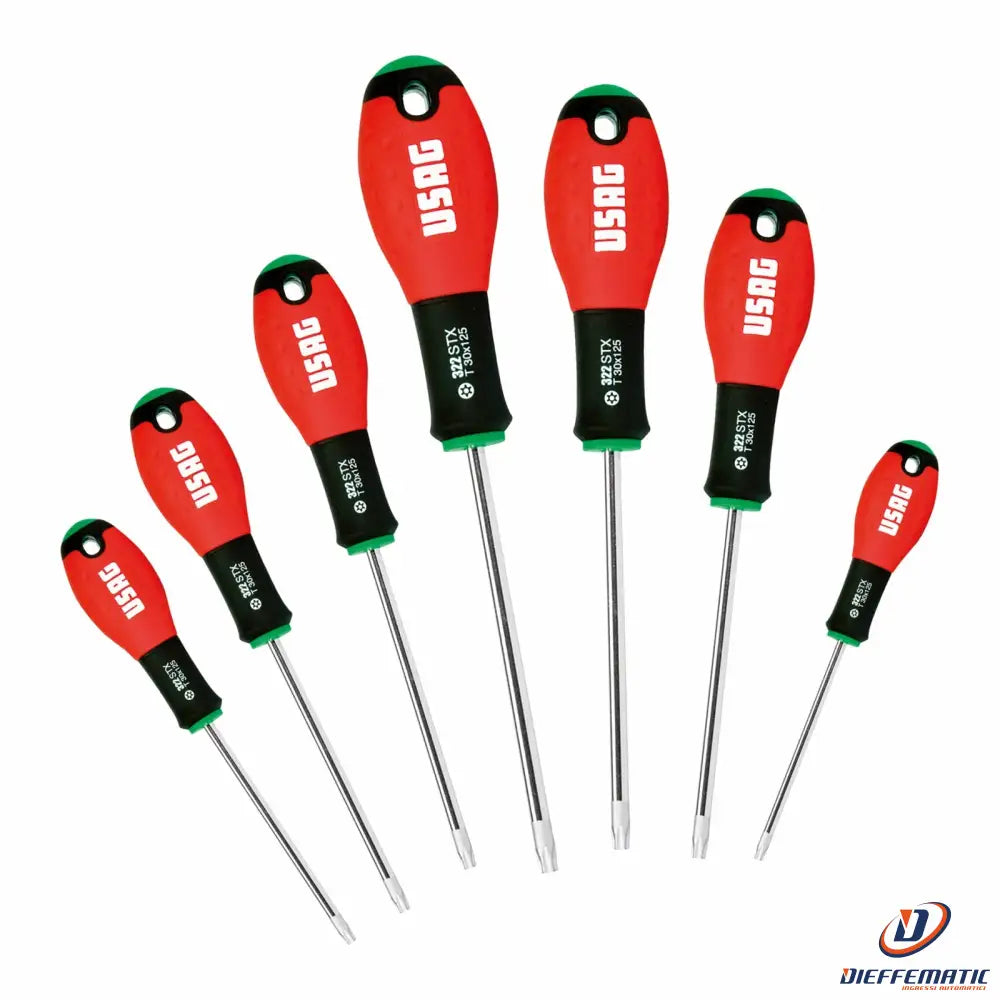 Usag serie di 7 giraviti con impronta torx tamper resistant 322 stx/s7